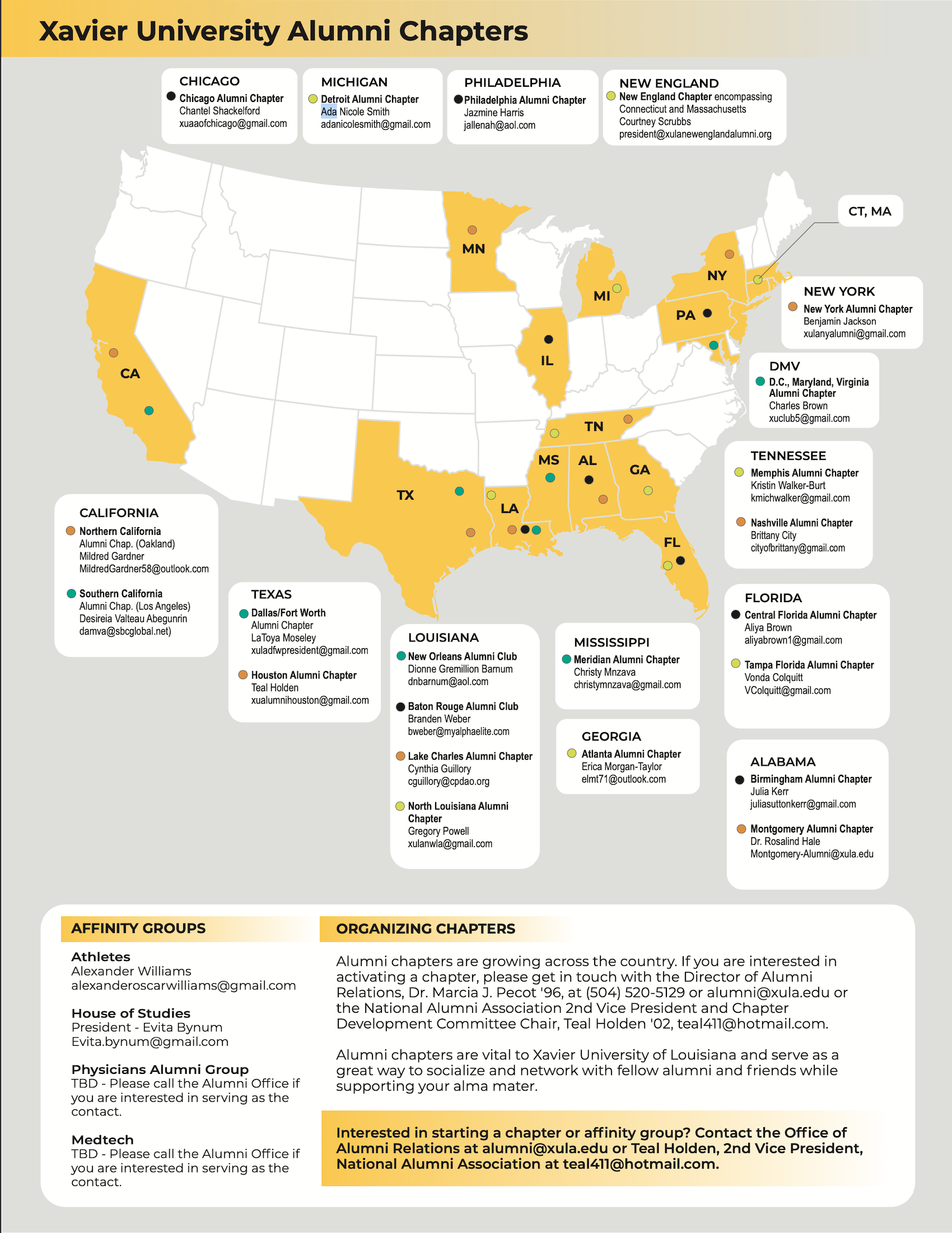 Alumni Chapters | Xavier University of Louisiana