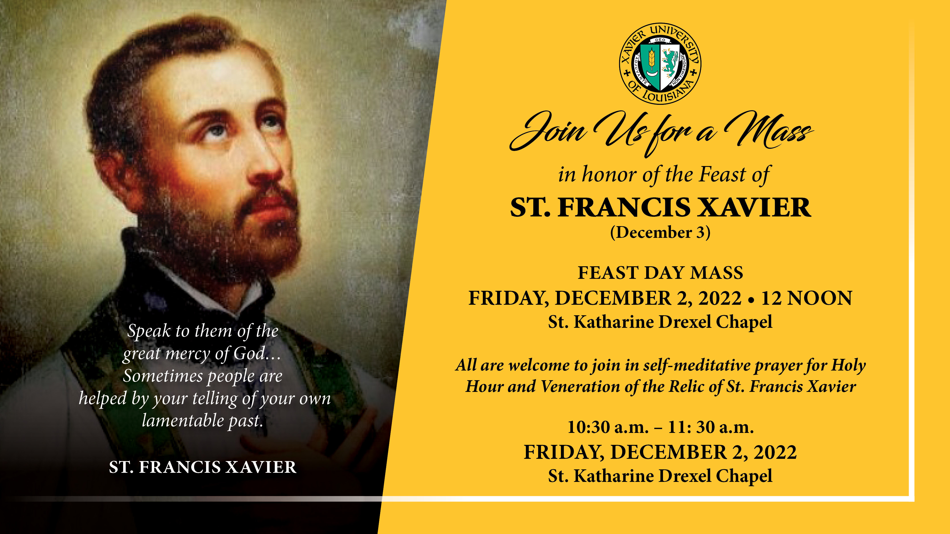 Feast Day Mass - Xavier University of Louisiana Feast Day Mass - Xavier University of Louisiana