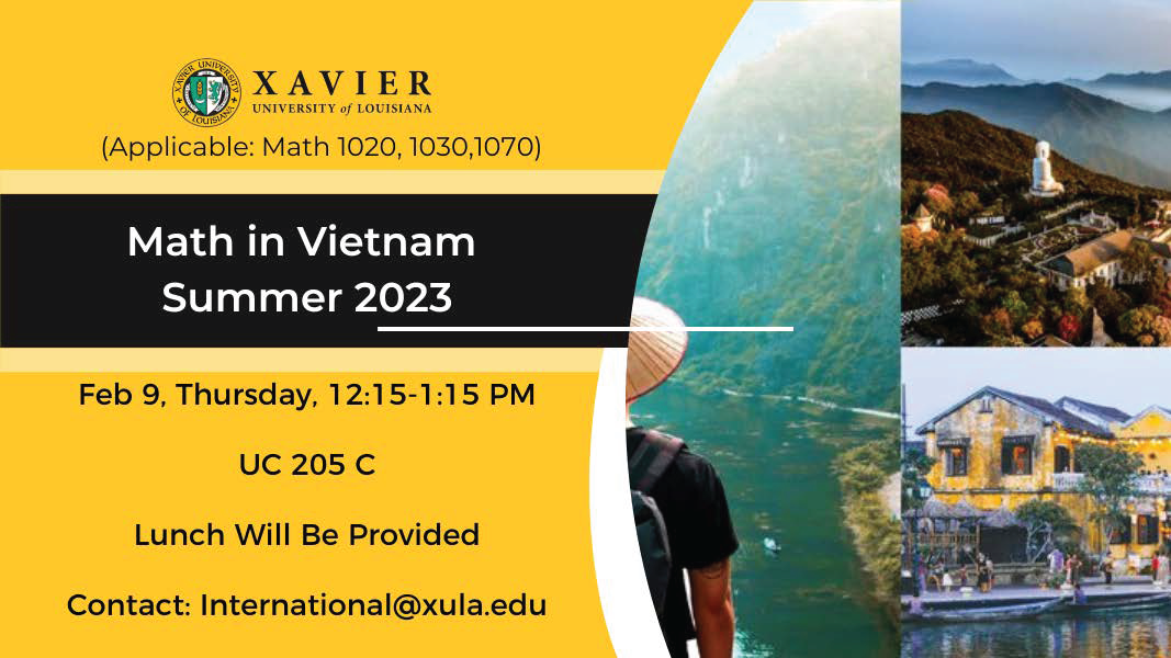 Math in Vietnam Summer 2023 - Xavier University of Louisiana